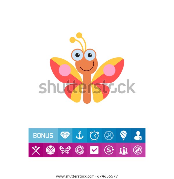 Cute Butterfly Icon Stock Vector (Royalty Free) 674655577 | Shutterstock