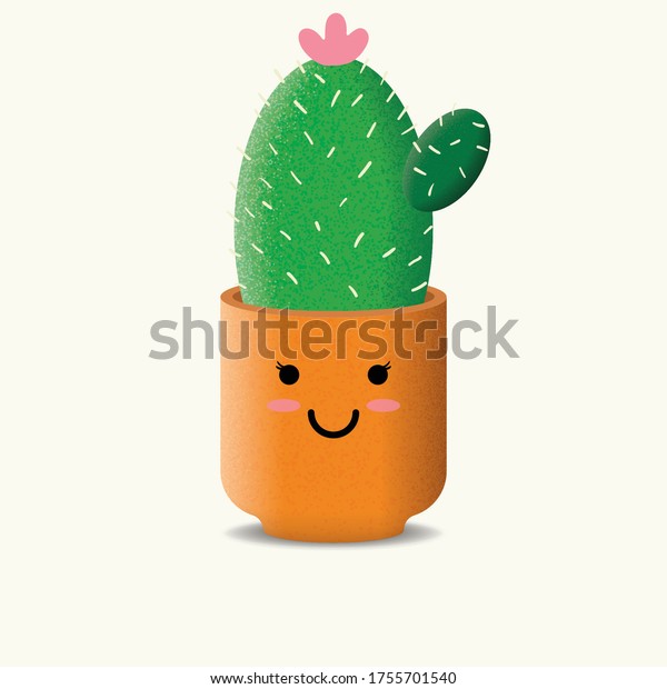 Cute Cactus Happy Cactus Vector Cactus Stock Vector (Royalty Free ...