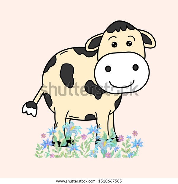 Vector de stock (libre de regalías) sobre Cute Calf Vector Doodle Art ...