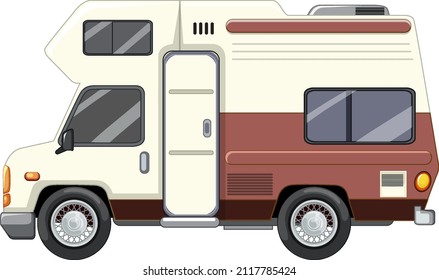 Cute Camper Van On White Background Stock Vector (Royalty Free ...