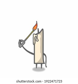 Cute Candle Character Design Vector Template Stock Vector (Royalty Free ...