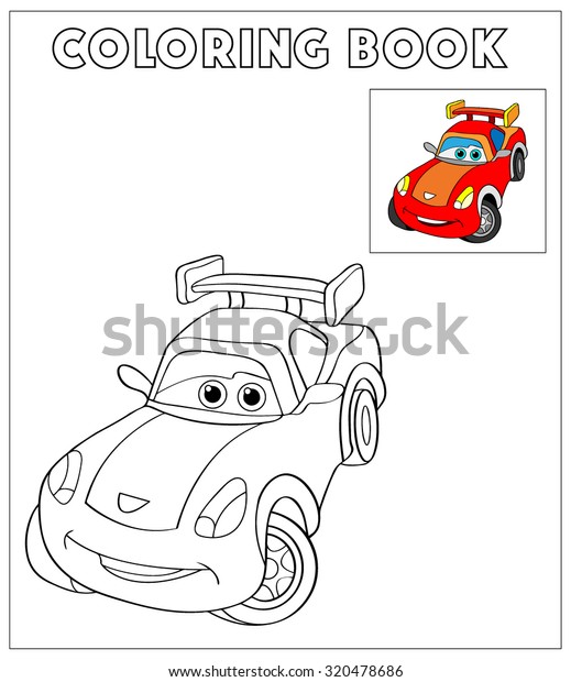 Cute Car Coloring Page Illustration Coloring Stock Vector (Royalty Free ...