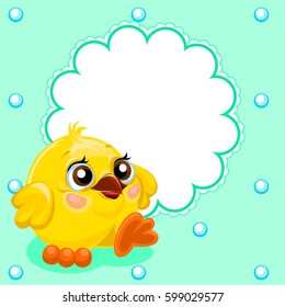 Cute Card Fun Spring Chicken Vector Stock Vector (Royalty Free ...