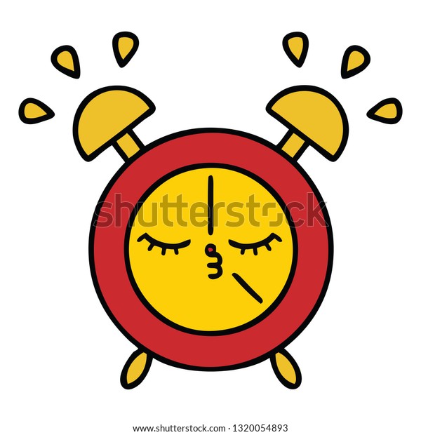 Cute Cartoon Alarm Clock Stock Vector (Royalty Free) 1320054893