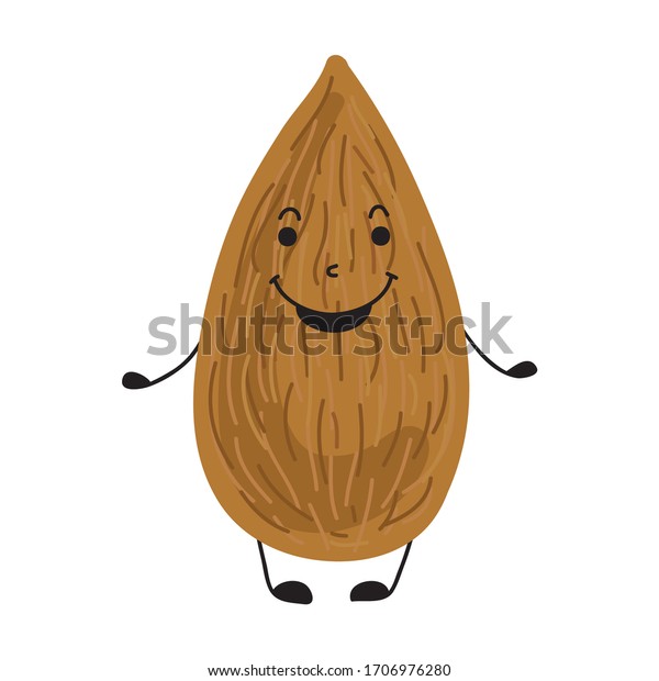 Cute Cartoon Almond Vector Illustration Stock Vector (Royalty Free ...