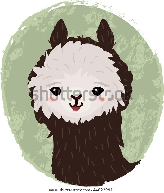 Cute Cartoon Alpaca Head Stock Vector (Royalty Free) 448229911 ...