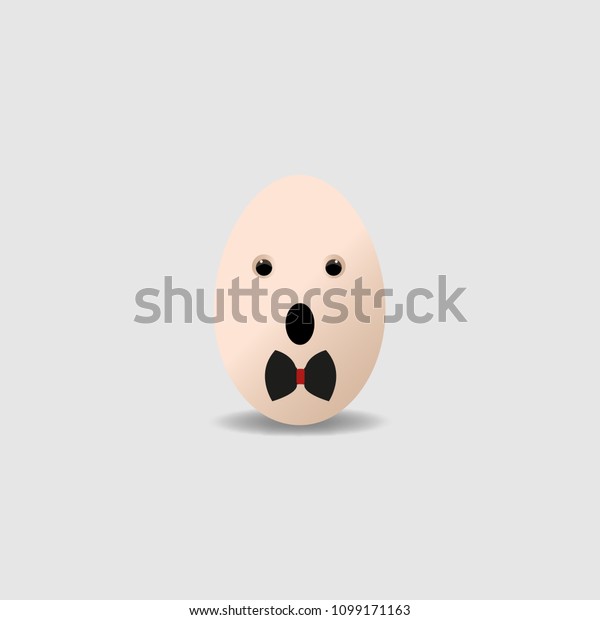 Cute Cartoon Amazed Egg Marks Stock Vector (Royalty Free) 1099171163