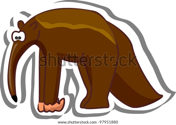 Cute Cartoon Anteater Stock Vector (Royalty Free) 97951880 | Shutterstock
