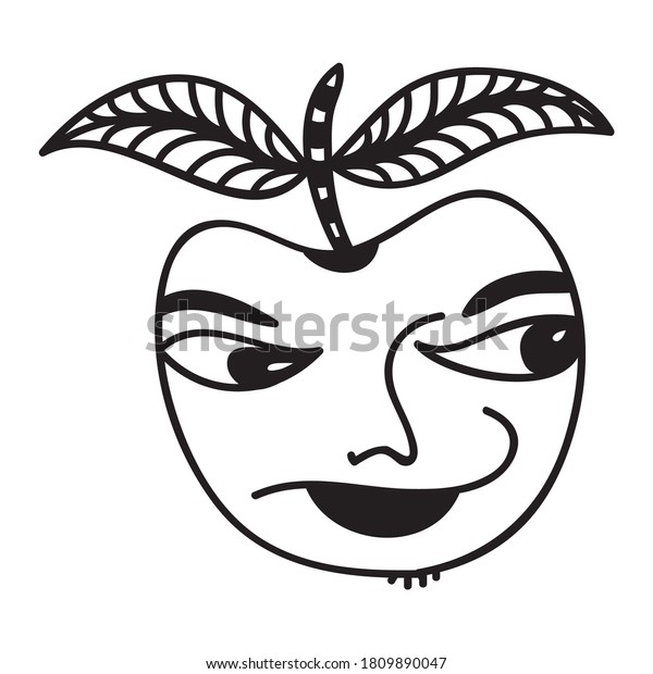 Cute Cartoon Apple Vector Illustration Stock Vector (Royalty Free ...
