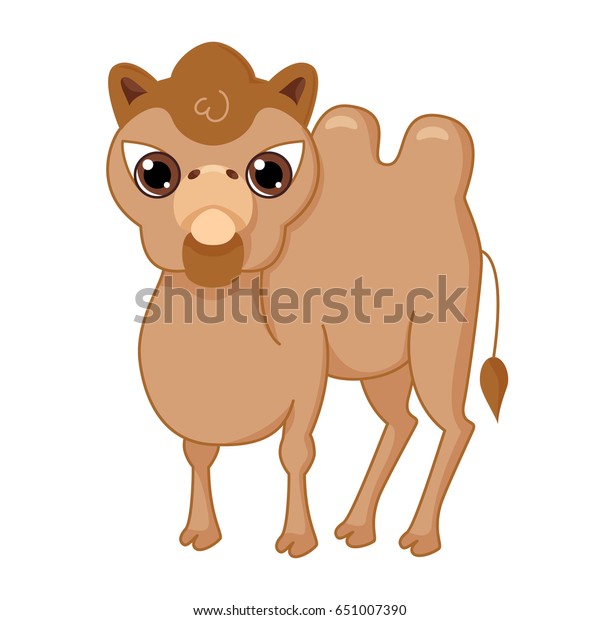 Cute Cartoon Arrogant Camel Isolated On Stock Vector (Royalty Free ...