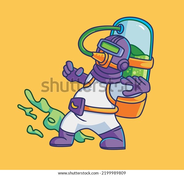 Cute Cartoon Astronaut Punch Isolated Cartoon Stock Vector (Royalty ...