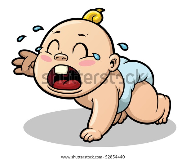 Cute Cartoon Baby Crying Baby Shadow Stock Vector (Royalty Free) 52854440