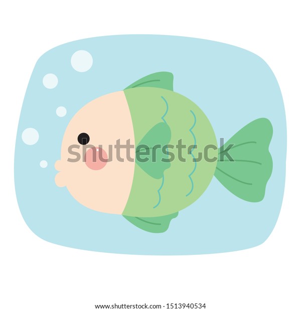 Cute Cartoon Baby Fish Vector Collection Stock Vector (Royalty Free ...