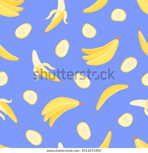 Cute Cartoon Banana Seamless Pattern Design Stock Vector (Royalty Free ...