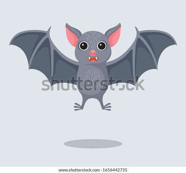 Cute Cartoon Bat Flying Stock Vector (Royalty Free) 1656442735 ...