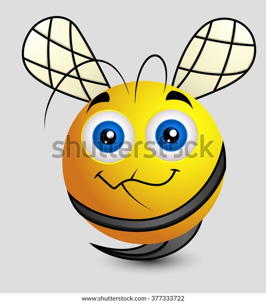 Cute Cartoon Bee Smiley Stock Vector (Royalty Free) 377333722 ...