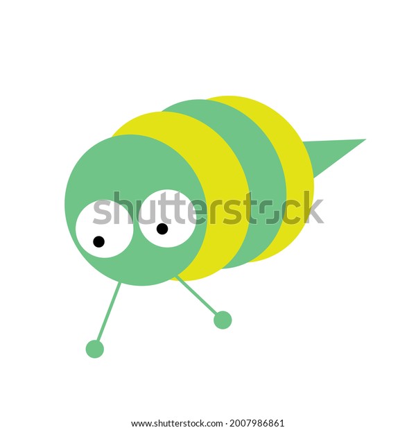 Cute Cartoon Bee White Background Isolated: เวกเตอร์สต็อก (ปลอดค่า ...
