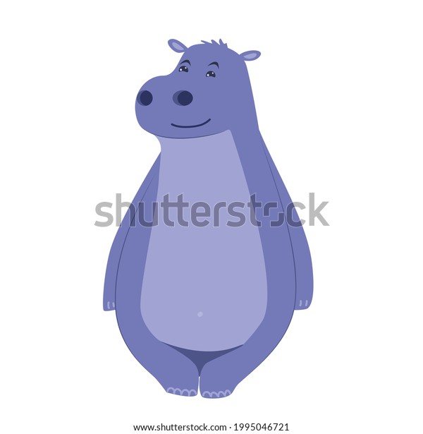 Cute Cartoon Behemoth Isolated On White Stock Vector (Royalty Free ...