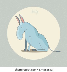 Cute Cartoon Blue Donkey: เวกเตอร์สต็อก (ปลอดค่าลิขสิทธิ์) 374685643 ...