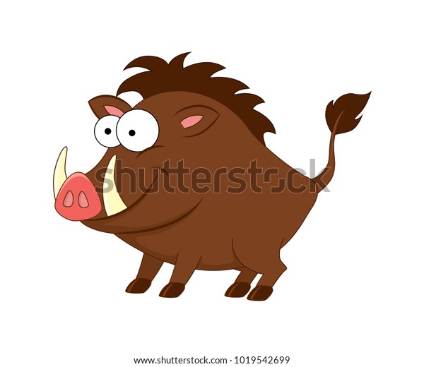 Cute Cartoon Boar Vector Illustration Isolated Stock Vector (Royalty ...