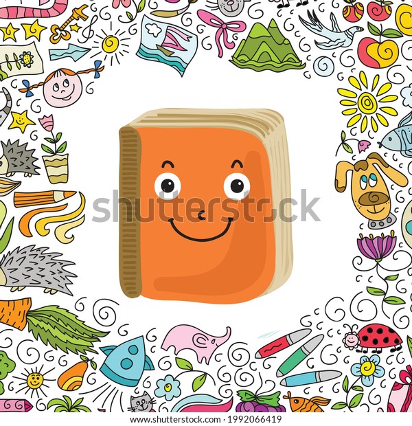 Cute Cartoon Book Vector Illustration Stock Vector (Royalty Free ...