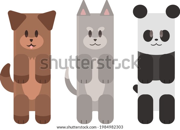 Cute Cartoon Bookmarks Animals Set Dog Stock Vector (Royalty Free ...