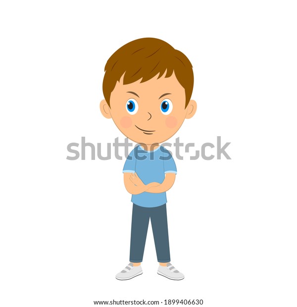 Cute Cartoon Boy Shows Deceitillustrationvector: เวกเตอร์สต็อก (ปลอดค่า ...
