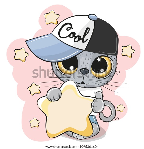 Cute Cartoon British Kitten Cap Star 库存矢量图（免版税）1095361604 | Shutterstock