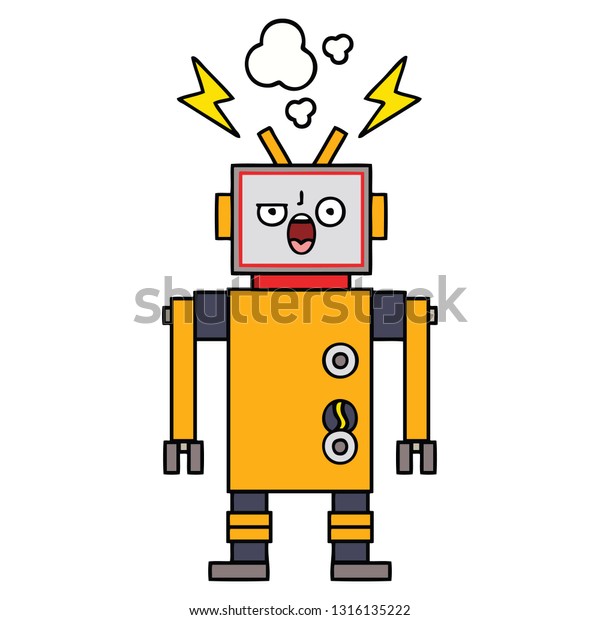 Cute Cartoon Broken Robot Stock Vector (Royalty Free) 1316135222 ...