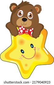 Cute Cartoon Brown Teddy Bear Starvector Stock Vector (Royalty Free ...