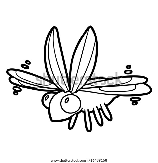 Cute Cartoon Bug Flying Stock Vector (Royalty Free) 716489158 ...