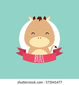 Cute Cartoon Bull Stock Vector (Royalty Free) 573541477 | Shutterstock