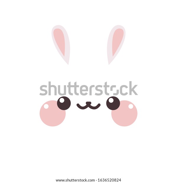 Cute Cartoon Bunny Face Simple Vector Stock Vector (Royalty Free ...