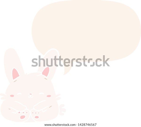 Cute Cartoon Bunny Rabbit Speech Bubble Stock Vector (Royalty Free ...