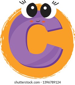 Cute Cartoon C Letter Vector Illustration Stock Vector (Royalty Free ...