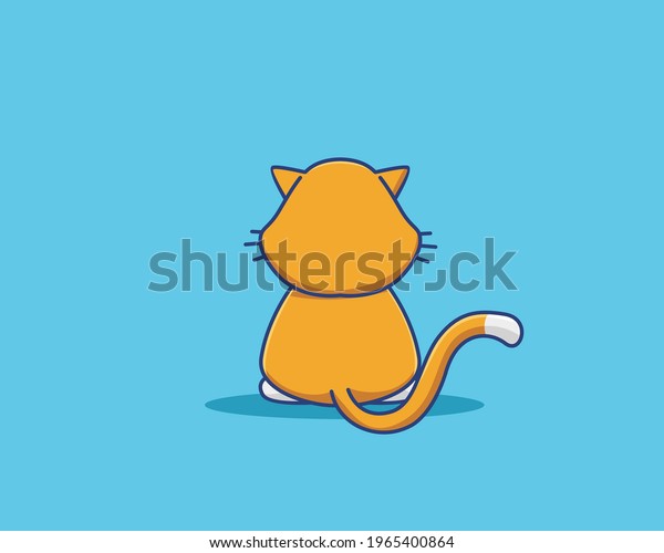 Cute Cartoon Cat Behind Sad Animal Stock Vector (Royalty Free ...