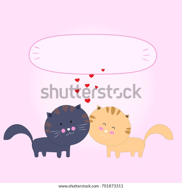 Cute Cartoon Cat Falling Love Stock Vector (Royalty Free) 701873311 ...