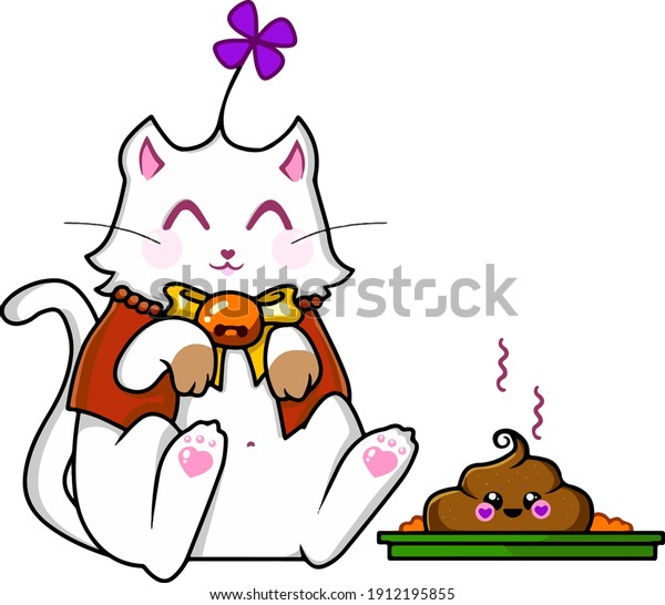 Cute Cartoon Cat Cute Sweet Turd Stock Vector (Royalty Free) 1912195855 ...