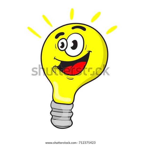 Cute Cartoon Character Light Bulb Vector Stock Vector (Royalty Free ...