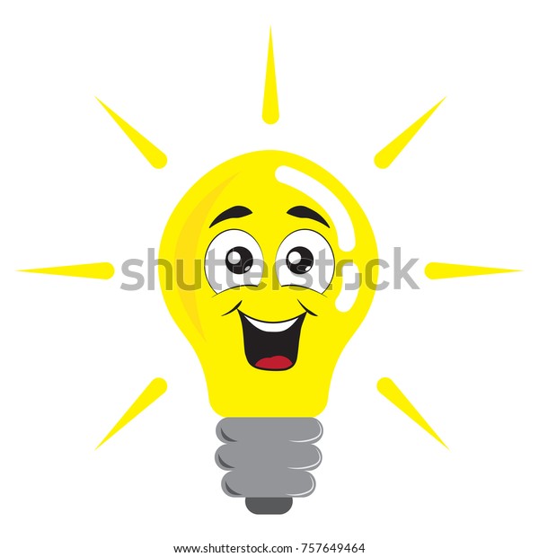 Cute Cartoon Character Light Bulb Vector Stock Vector (Royalty Free ...