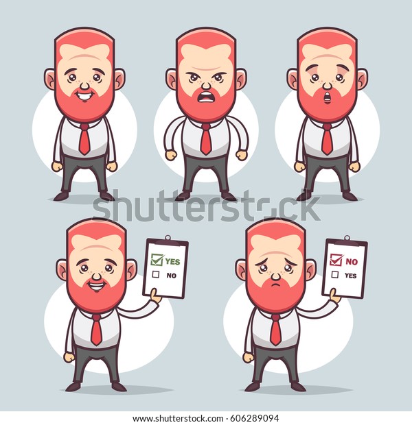 Cute Cartoon Character Office Workers Vector Stock Vector (Royalty Free ...