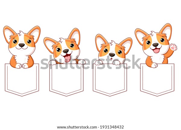 Cute Cartoon Characters Pocket Set Baby: Vector có sẵn (miễn phí bản ...