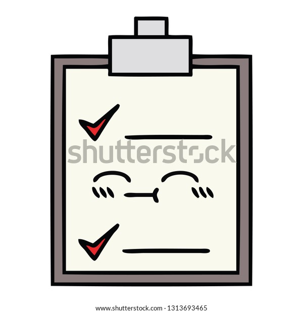 Cute Cartoon Check List Stock Vector (Royalty Free) 1313693465 ...