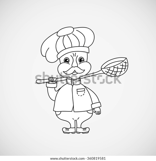 Cute Cartoon Chef Coloring Book Page 库存矢量图（免版税）360819581 | Shutterstock