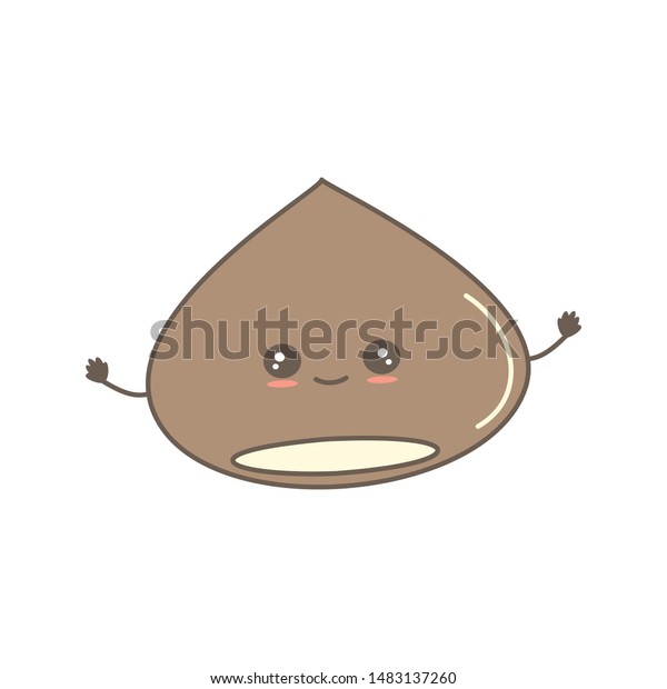 Cute Cartoon Chestnut Vector Illustration Isolated Stock Vector ...
