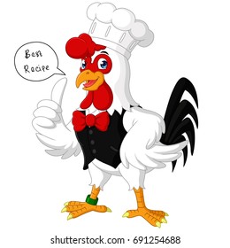 Cute Cartoon Chicken Chef Stock Vector (Royalty Free) 691254688 ...