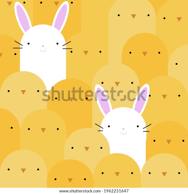 Cute Cartoon Chicken Rabbit Set Funny Stock Vector (Royalty Free ...