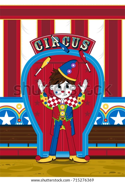 Cute Cartoon Circus Clown Stock Vector (Royalty Free) 715276369 ...