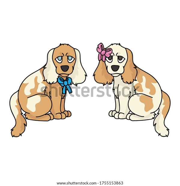 Cute Cartoon Cocker Spaniel Puppy Boy Stock Vector (Royalty Free ...