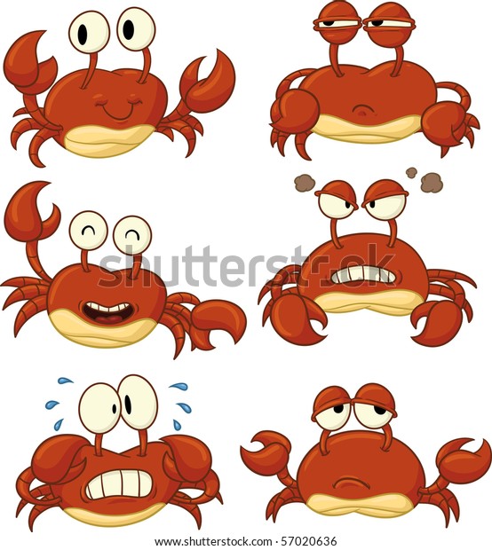 Cute Cartoon Crabs All Separate Layers Stock Vector (Royalty Free) 57020636